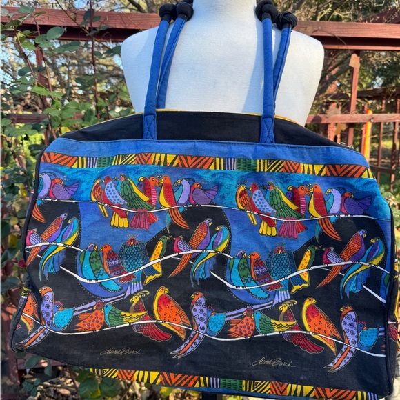 Laurel Burch | Bags | Vintage Laurel Burch Bird Print Weekender Bag ...